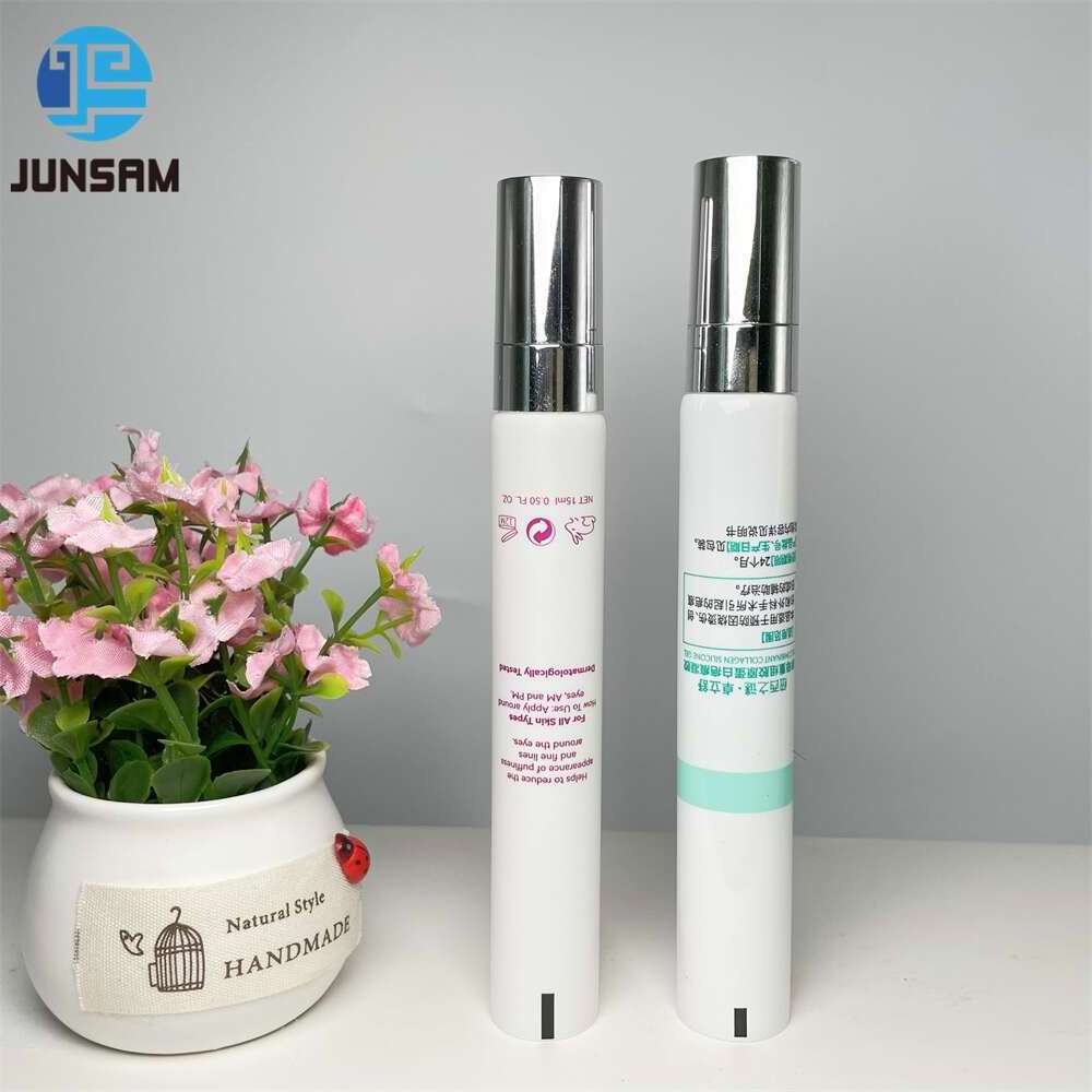 Eye cream packaging with long nozzle applicator for eye ointment